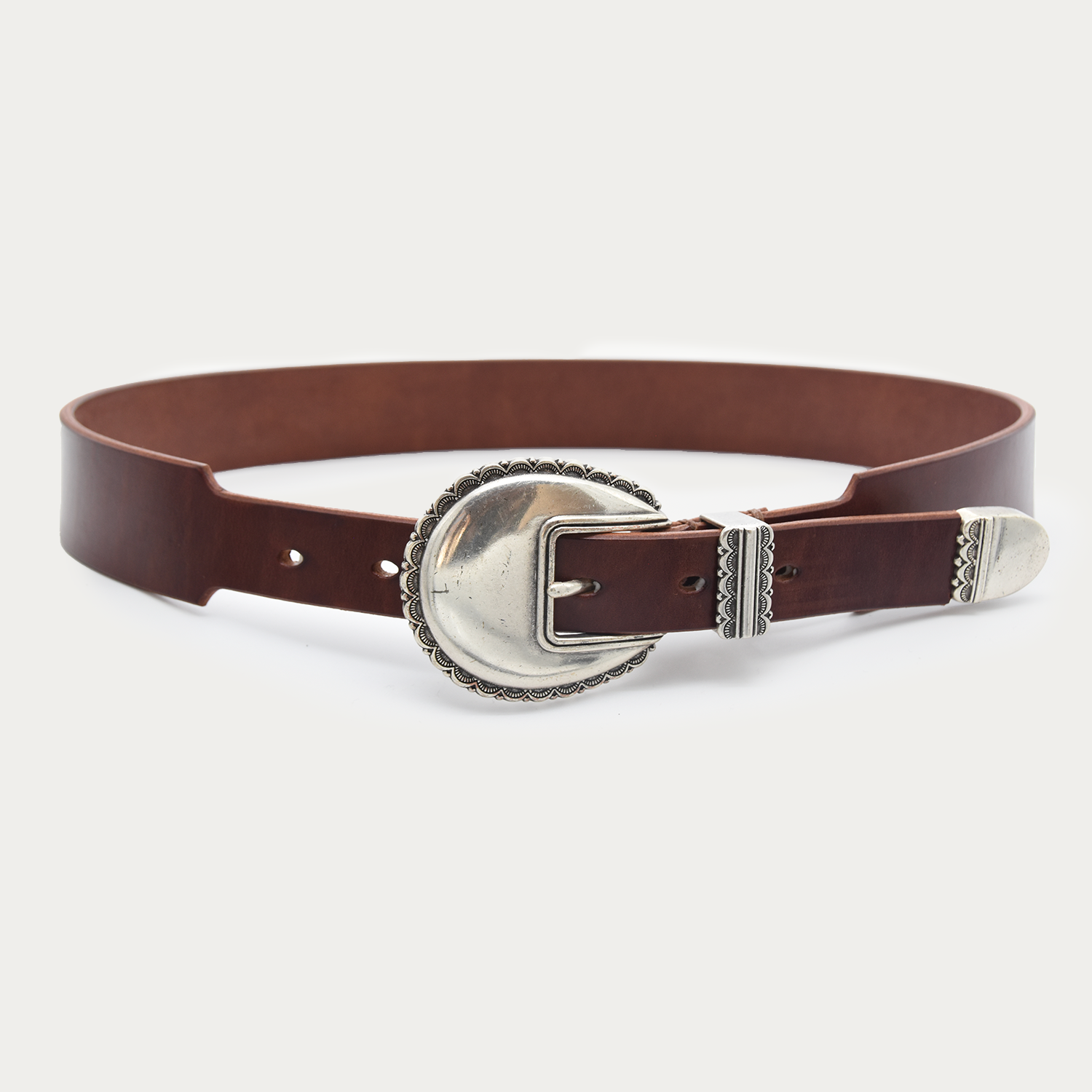 Tapered Silver Scalloped 3-piece Belt